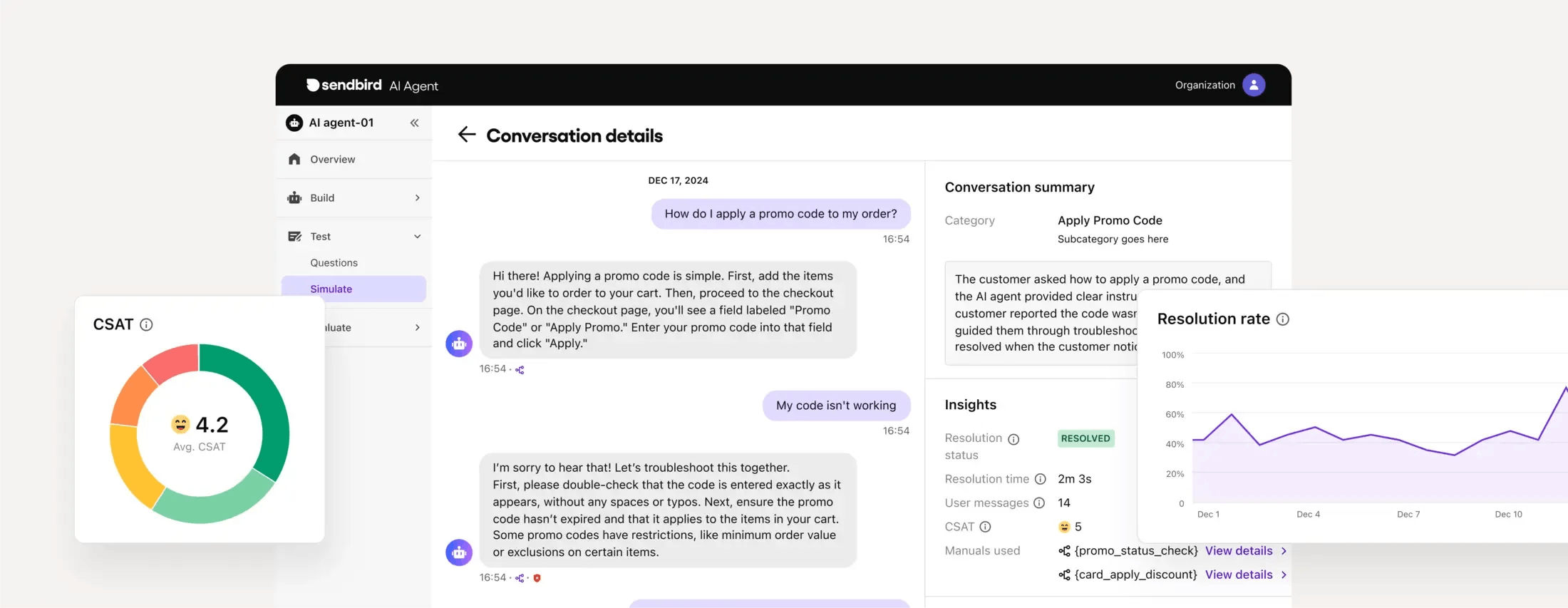 AI agent builder | Sendbird