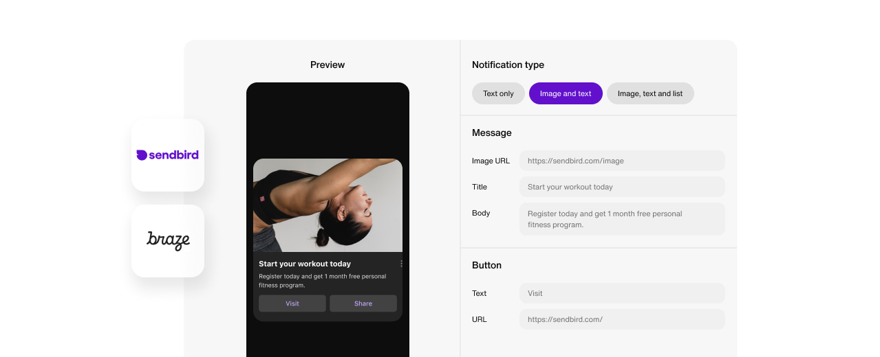 The best Braze in-app messaging integration | Sendbird