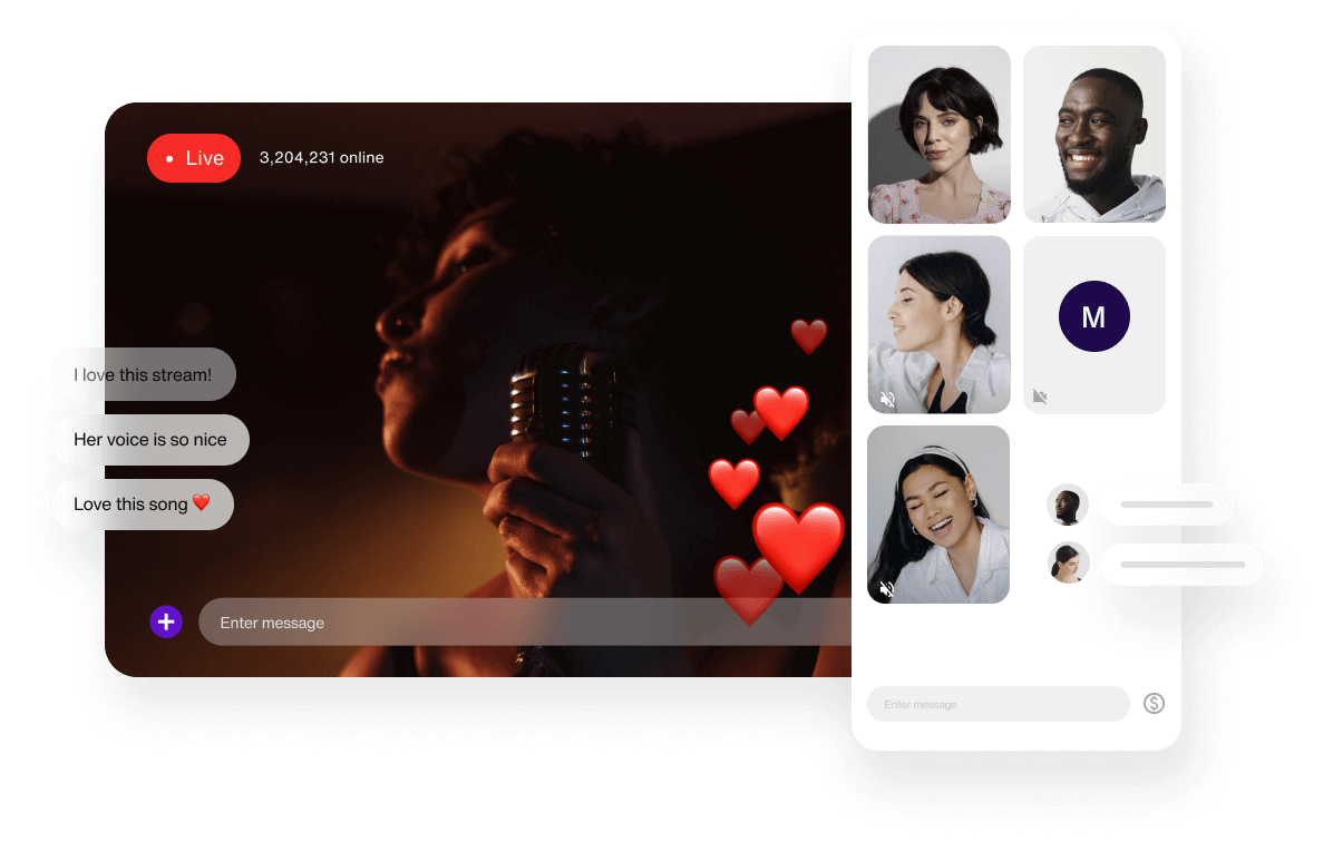 Live streaming chat voice and video API | Sendbird